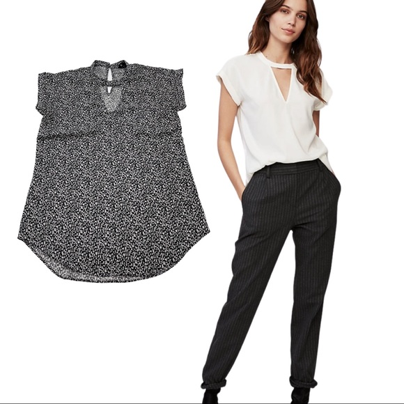 Express | Tops | Express Satin Choker Neck Gramercy Tee Xs Black White ...